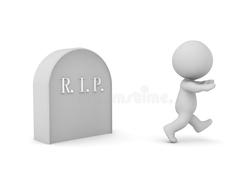 3D Rendering of Fear of Death Concept Stock Illustration - Illustration ...