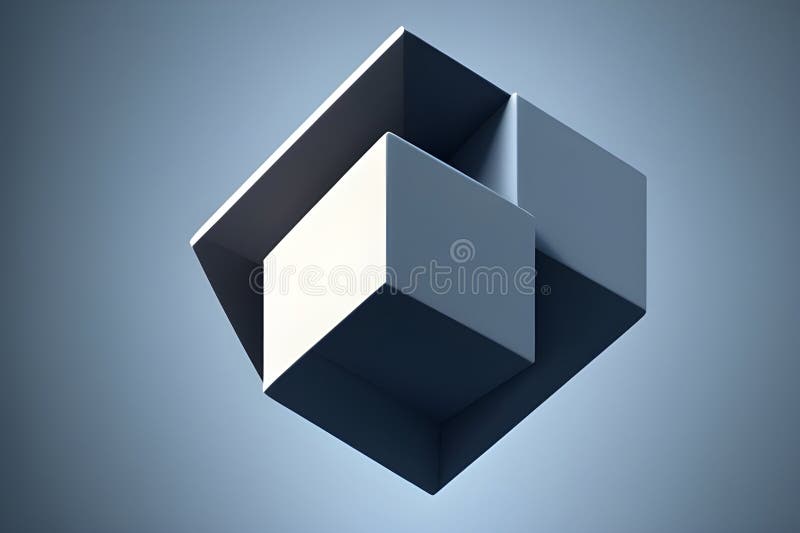 Abstract 3d Rendering of Geometric Shapes Composition with Squares Stock Illustration ...