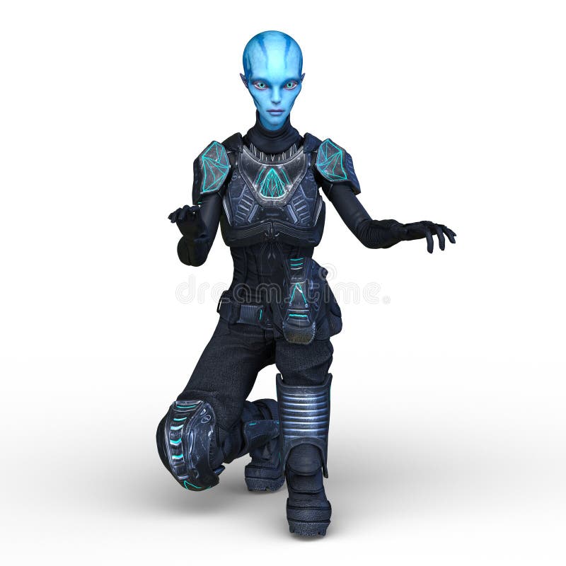 3D Rendering of a Female Alien Stock Illustration - Illustration of ...