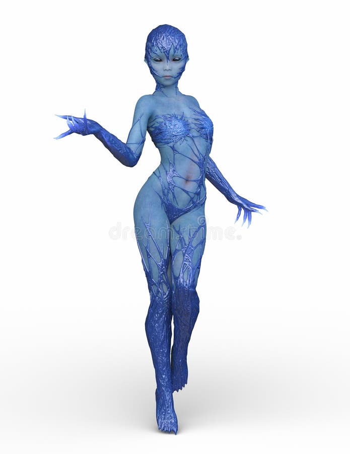3D Rendering of a Female Alien Stock Illustration - Illustration of mysteries, poses: 353237929