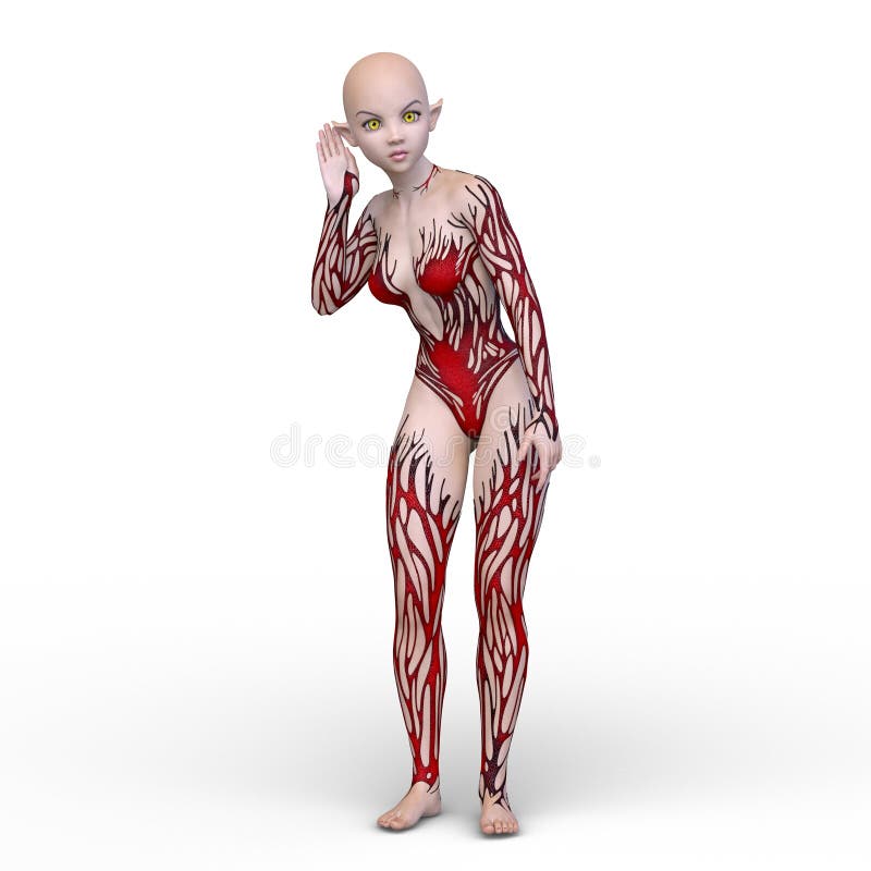 3D Rendering of a Female Alien Stock Illustration - Illustration of fantasy, rendering: 233748725