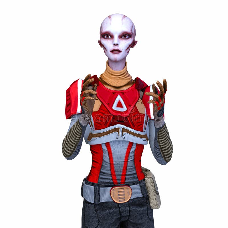 3D Rendering of a Female Alien Stock Illustration - Illustration of ...
