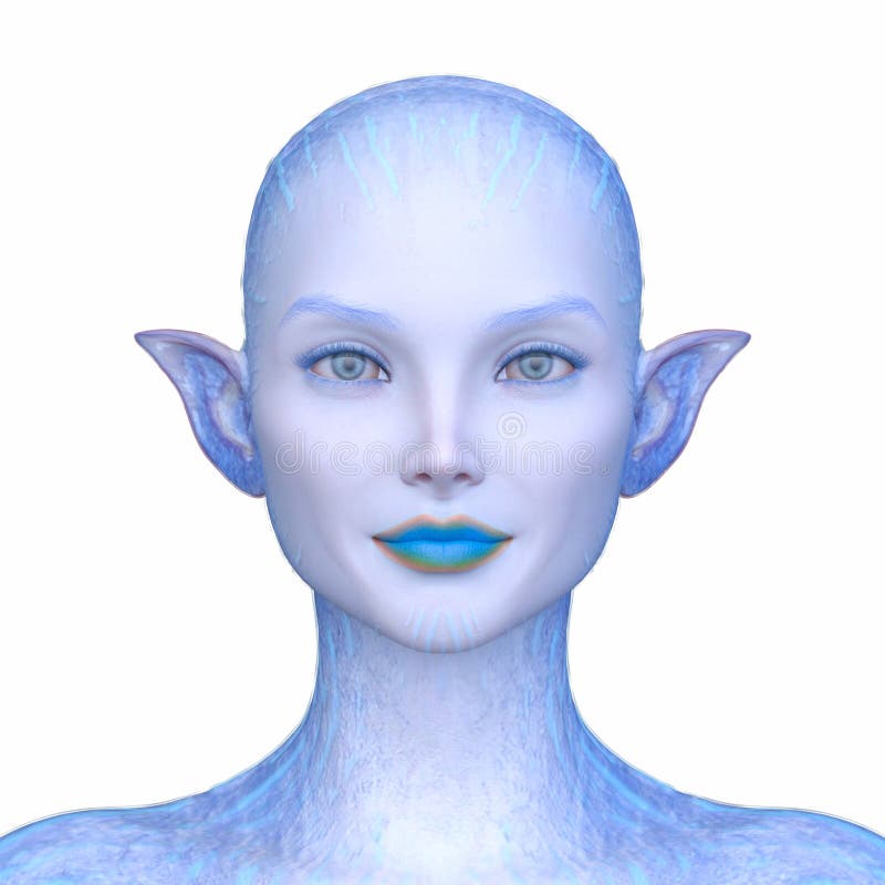 3D Rendering of a Female Alien Face Stock Illustration - Illustration ...