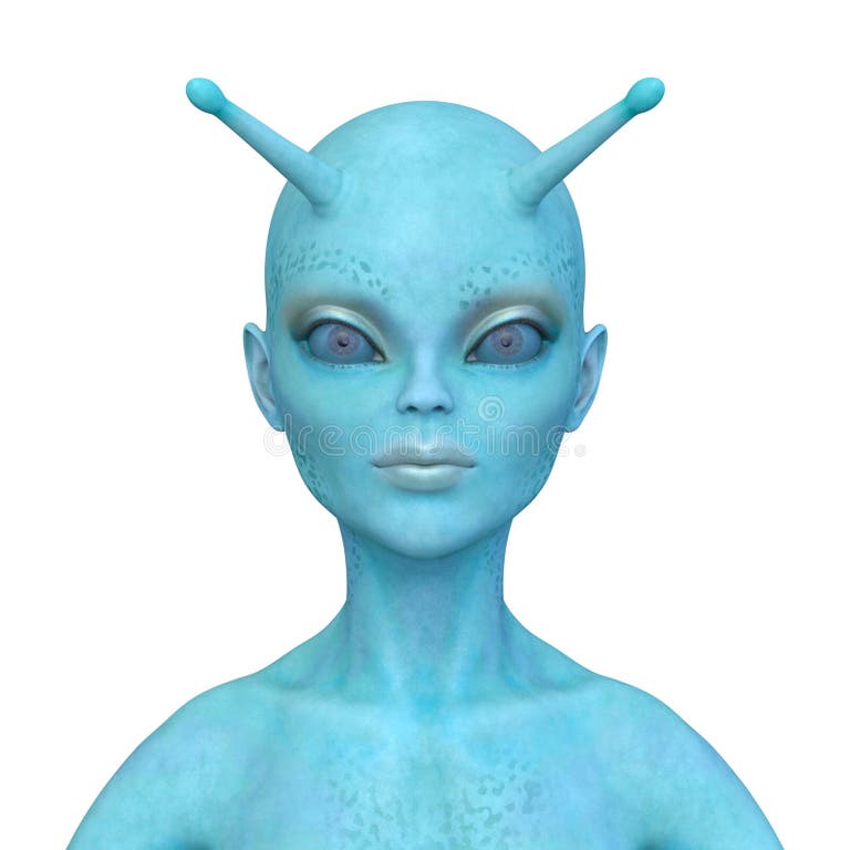 3D Rendering of a Female Alien Face Stock Illustration - Illustration ...