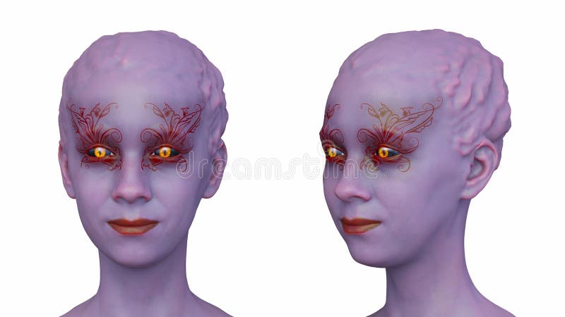 3D Rendering of a Female Alien Face Stock Image - Image of scary, face ...