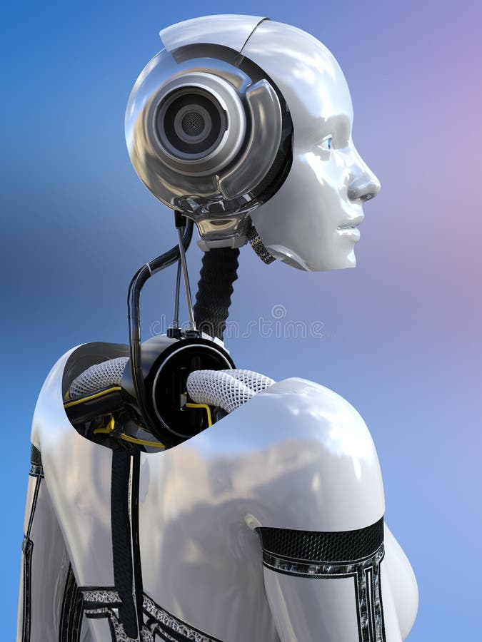3D Rendering of a Female Android Robot. Stock Illustration ... 3D Rendering of a Female Android Robot. Stock Illustration ...