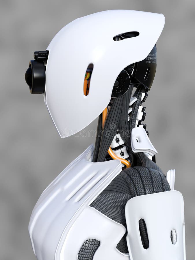 3D Rendering of a Female Android Robot Head. Stock Illustration ...