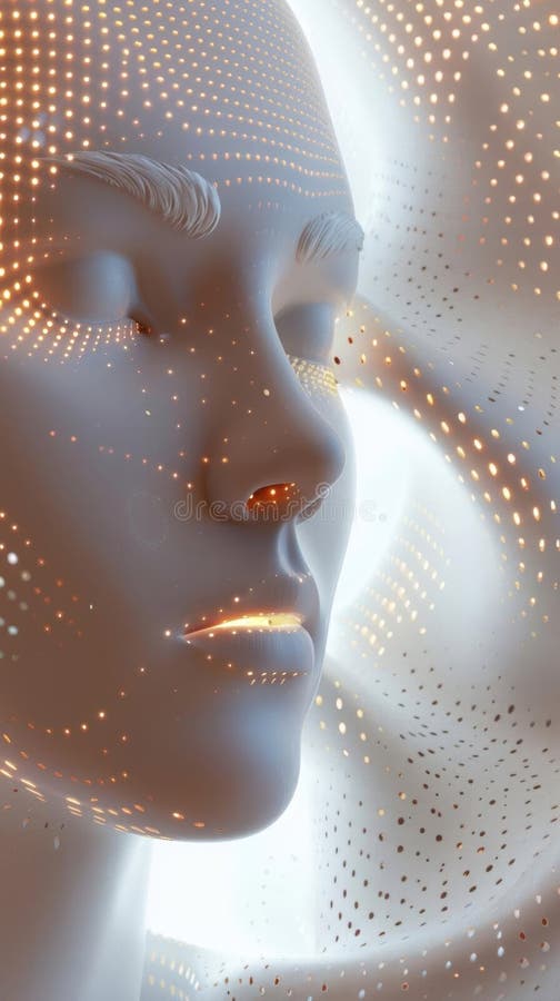 3D Rendering of a Female Face Stock Illustration - Illustration of ...