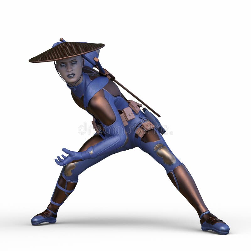 3D Rendering of a Female Fencer Stock Illustration - Illustration of ...