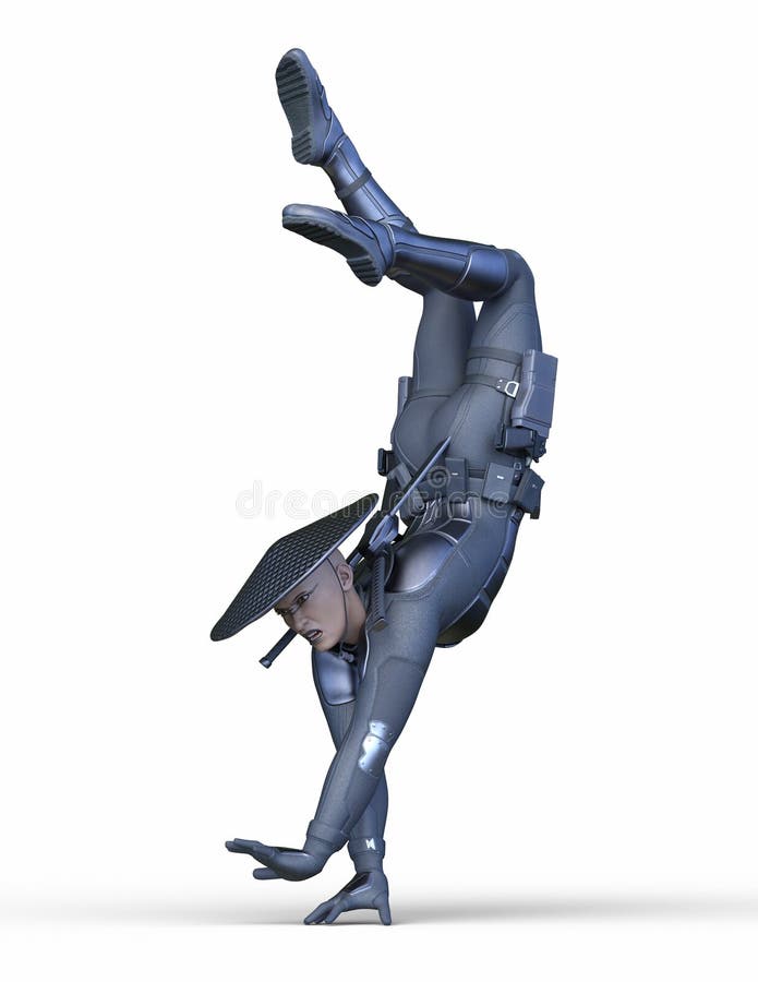 3D Rendering of a Female Fencer Stock Illustration - Illustration of ...