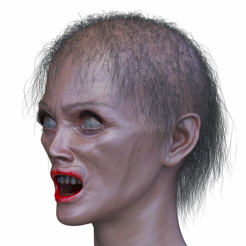 3D Rendering of a Female Zombie Face Stock Illustration - Illustration ...