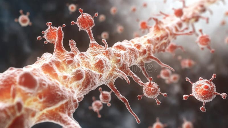 3D Rendering of Fibroblast Activity in Wound Healing Process Stock ...