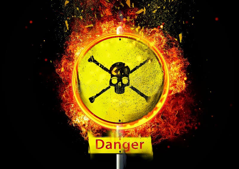 3d Rendering Fiery Burning Sign Stock Illustration - Illustration of ...