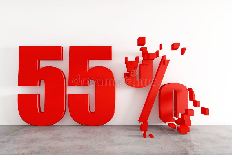 Set of 3D Rendering Percent Sign Element. Collection Realistic Vector ...