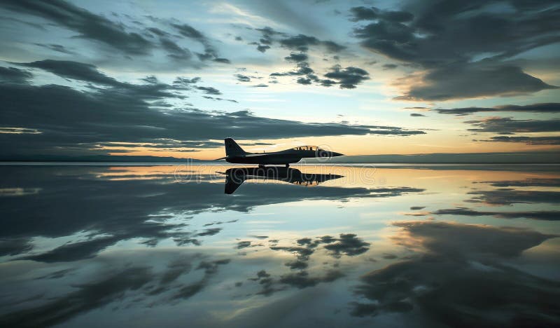 3D Rendering of a Fighter Jet at an Airfield Stock Illustration ...