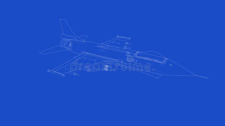 3d Rendering of a Fighter Jet Blueprint Stock Illustration ...