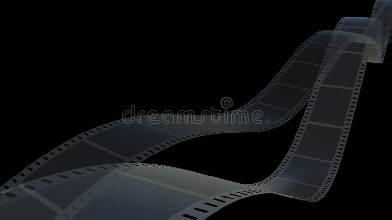 3d Rendering of Film Strip Isolated with Black Stock Illustration ...
