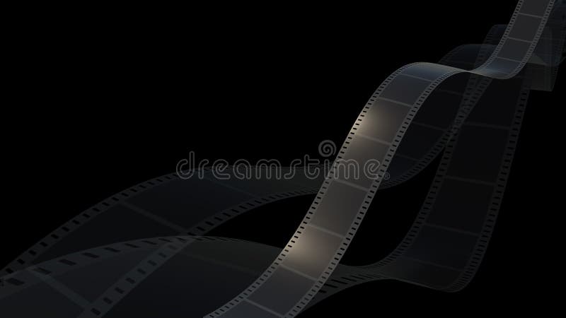 3d Rendering of Film Strip Isolated with Black Stock Illustration ...