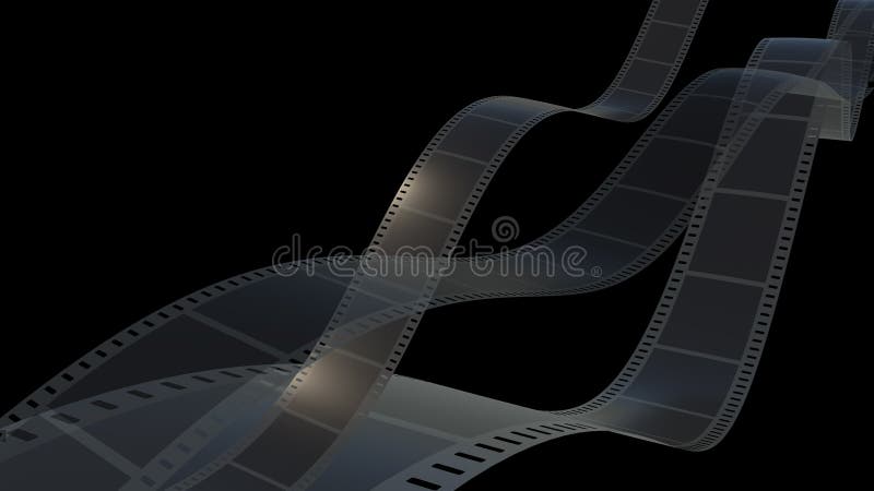 3d Rendering of Film Strip Isolated with Black Stock Illustration ...