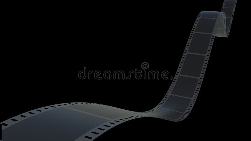 3d Rendering of Film Strip Isolated with Black Stock Illustration ...