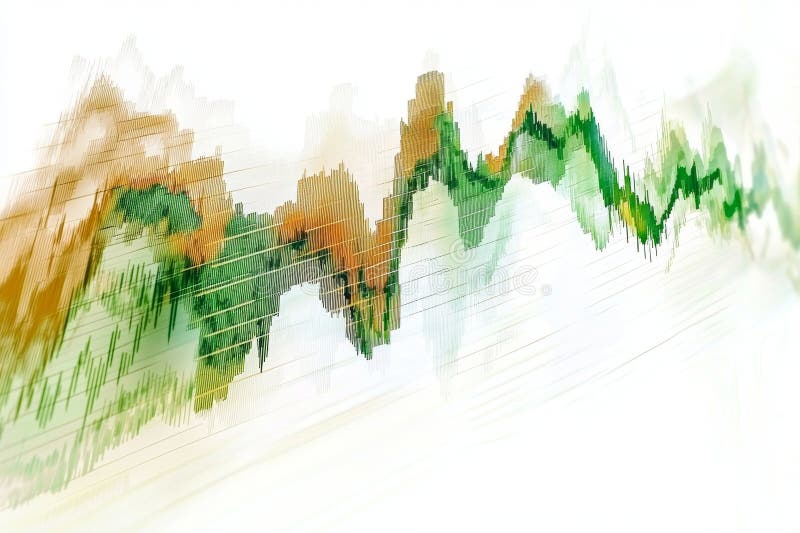 3D Rendering of a Financial Graph with Upward Trend Line and ...