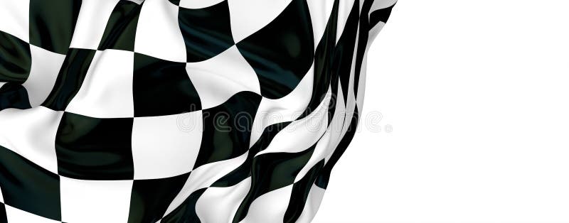 3D Rendering of a Finish Flag, Digital Race Banner Stock Illustration ...