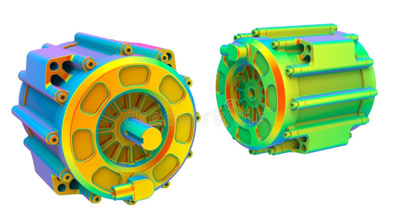 3D Rendering - Finite Element Analysis of an Electric Motor Stock ...