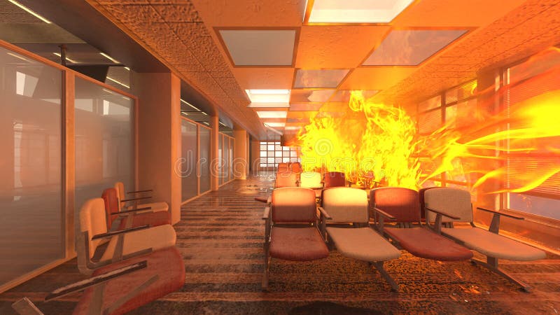3D Rendering of the Fire Scene Stock Illustration - Illustration of ...