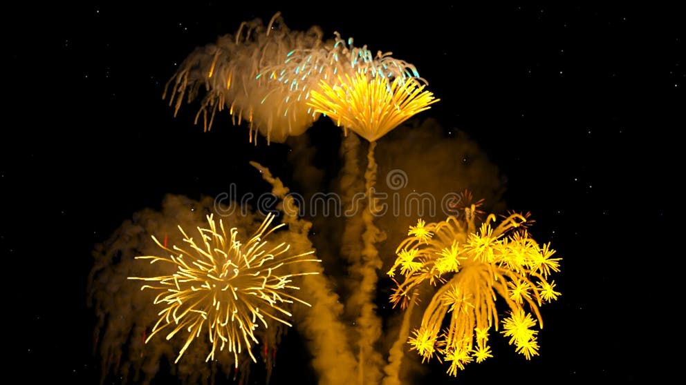 3D Rendering of the Fireworks Display Stock Illustration - Illustration ...