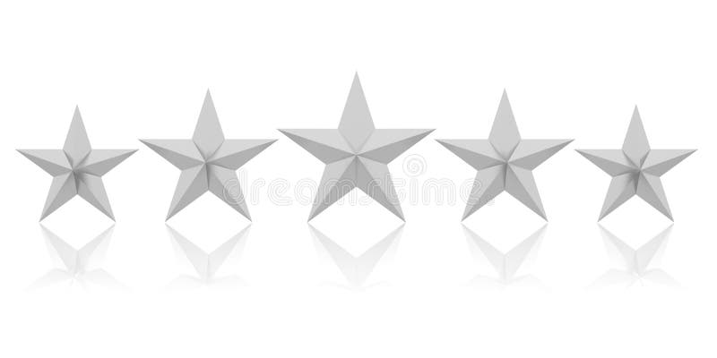 3d Rendering Five Silver Stars Stock Illustration - Illustration of ...