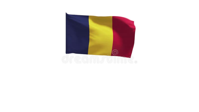 Flag of Chad, Pole Flag of Chad on Green Screen Chroma Key, Chad 3D ...