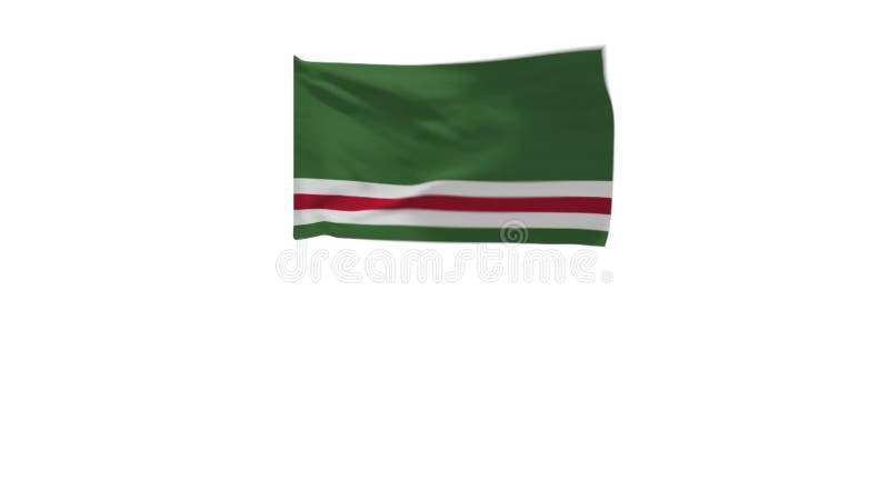Flag of Chechen, Pole Flag of Chechen on White Screen, Chechen 3D ...