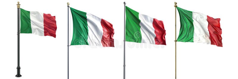 3D Rendering Flag of a Italy on Transparent Background - Ai Generated ...