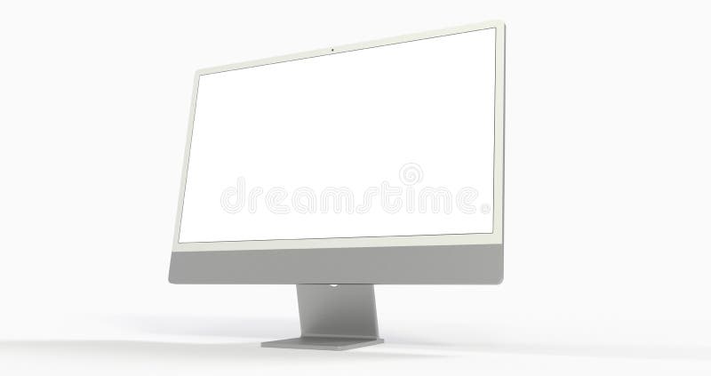 3D Rendering of a Flat-screen Isolated in White Stock Illustration ...