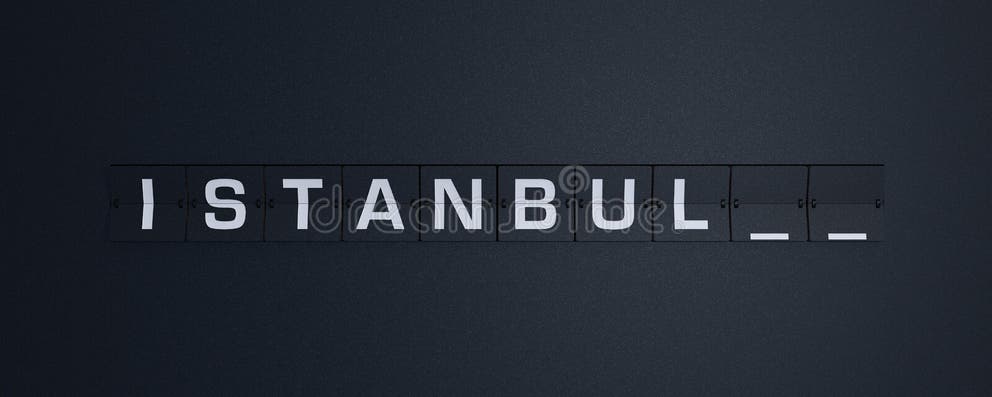 3D Rendering Flip Board Capital Istanbul Stock Illustration ...