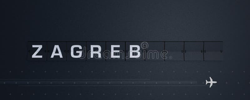 3D Rendering Flip Board Capital Zagreb Stock Illustration ...