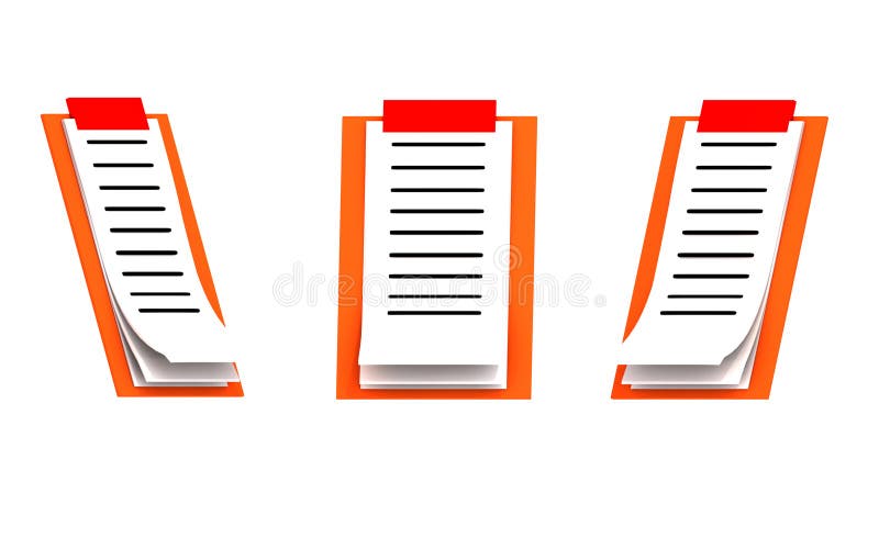 3D Rendering of Floating Orange Notepad Icon Stock Illustration ...