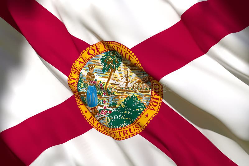 3d Rendering of Florida State Flag Stock Illustration - Illustration of ...