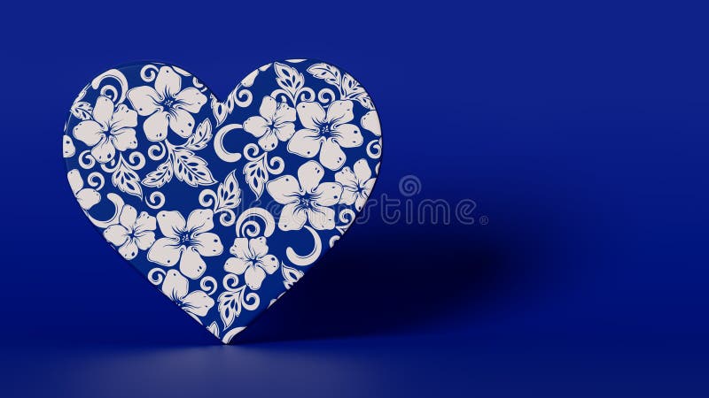 3d Rendering Flower Hawaii in Heart Shape 354 Stock Illustration ...