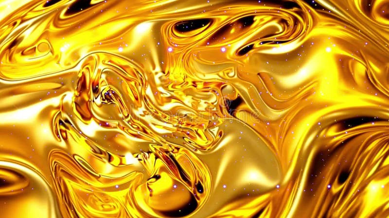 3D Rendering Flowing Liquid Gold Texture Animation Stock Footage ...