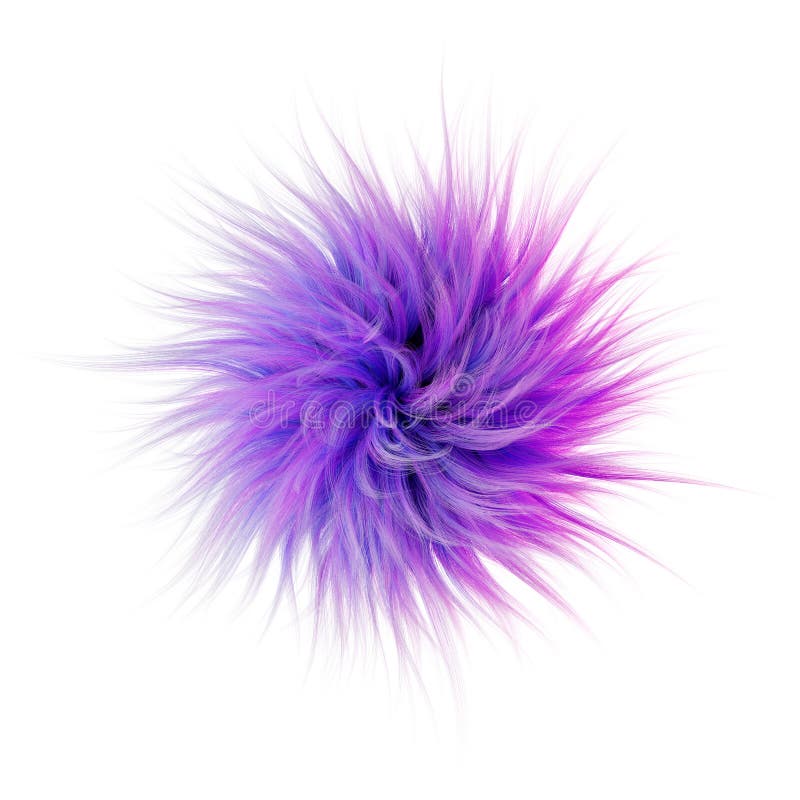 3d Rendering. Fluffy Purple Ball on a White Isolated Background ...