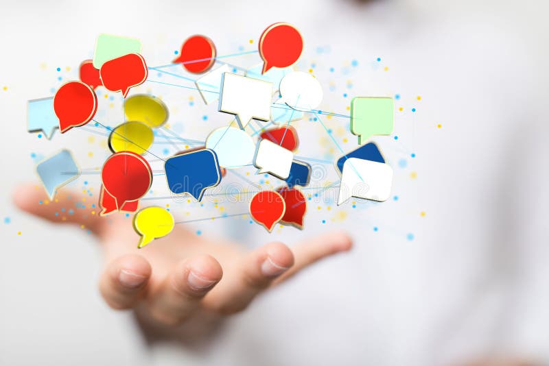 3D, Flying Email Icon. Email Communication Online Chat Business ...