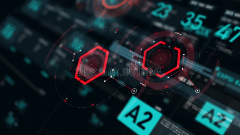 3D Rendering Flying Pass through Hud Head Up Display Interface with Ui ...