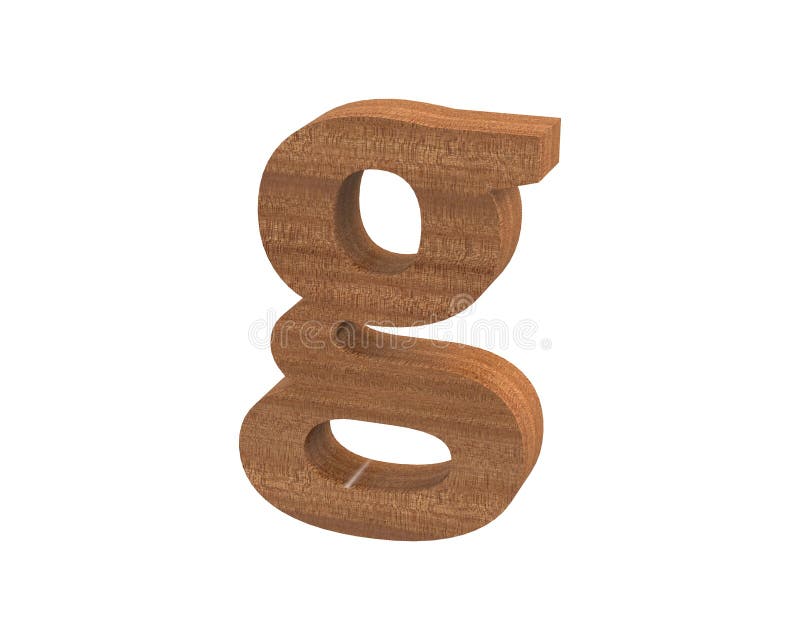 Font Polished Mahogany Lowercase G Render Stock Illustration ...