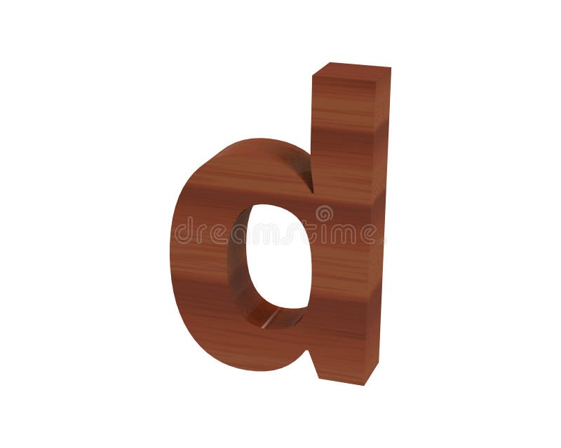 Font Polished Rosewood Lowercase D Render Stock Illustration ...