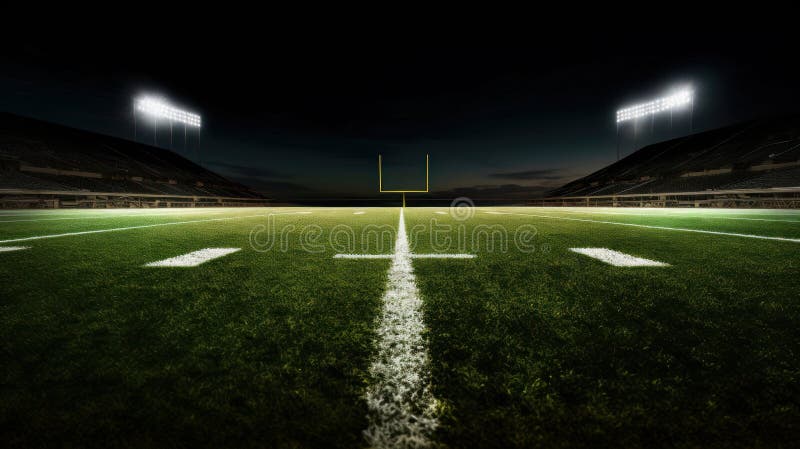 3d Rendering of a Football Field at Night with a Cross Symbol Stock ...