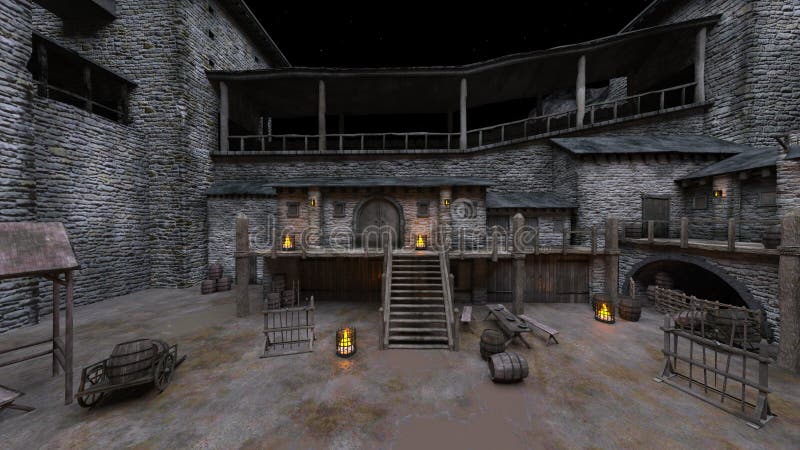 Fortress Courtyard Stock Illustrations – 287 Fortress Courtyard Stock ...