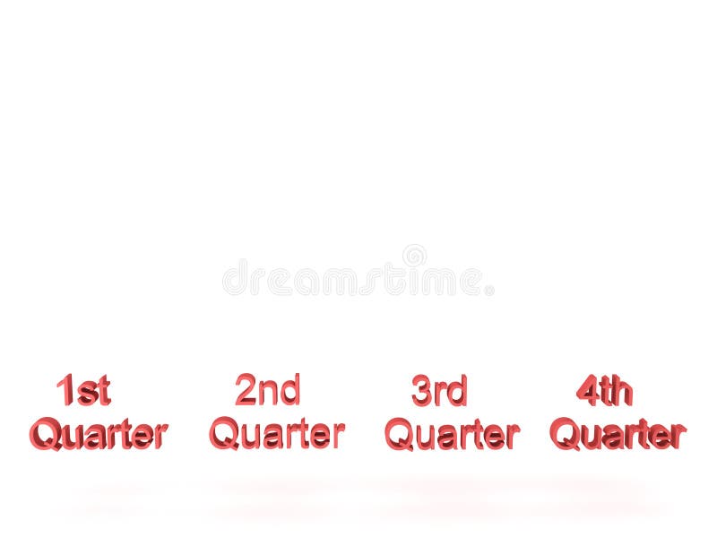 3D Rendering of of Four Fiscal Year Quarters Stock Illustration ...