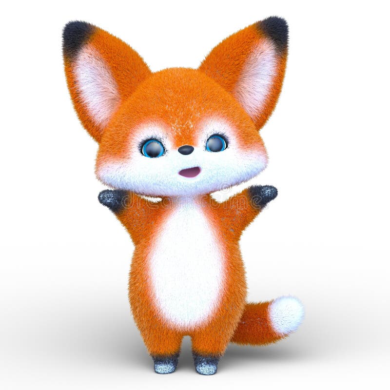 3D rendering of a fox stock illustration. Illustration of canine ...