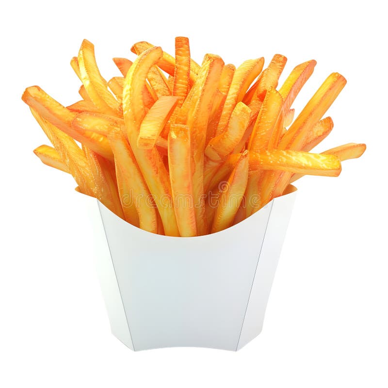 3D Rendering of a French Fries Yellow on Transparent Background - Ai ...